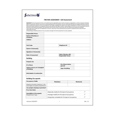 Landlord Fire Risk Assessment Template