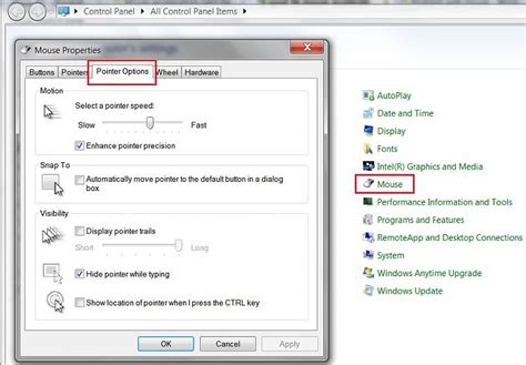 Disable Mouse Acceleration Windows Vista