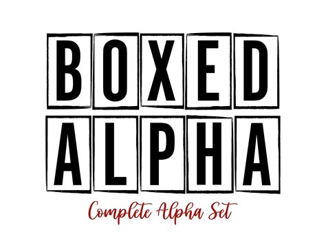 Boxed Alphabet Letters Boxed Alpha Set Grunge Box Alphabet Alpha Set