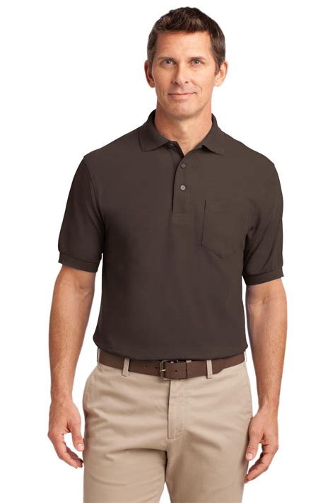 Port Authority K500p Silk Touch Polo With Pocket Coffee Bean 6xl
