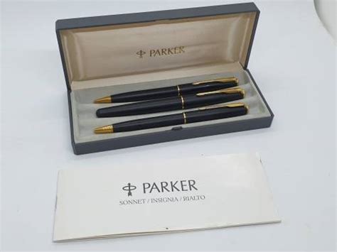 Writing Instruments And Accessories 3 Pc Parker Sonet Writing Set Rollerball Ballpen And Pencil