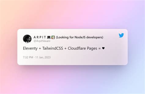 Arpit Vasani On Linkedin Eleventy Tailwindcss Cloudflare Pages