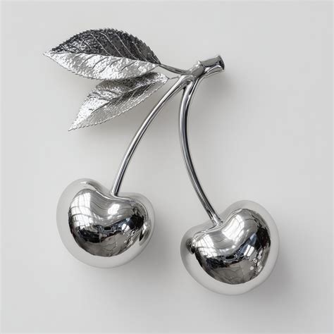 Sleek Chrome Cherries A Touch Of Modern Luxury • Promptden
