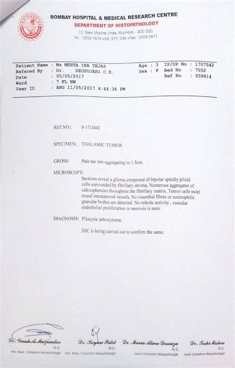 Histopathology Report
