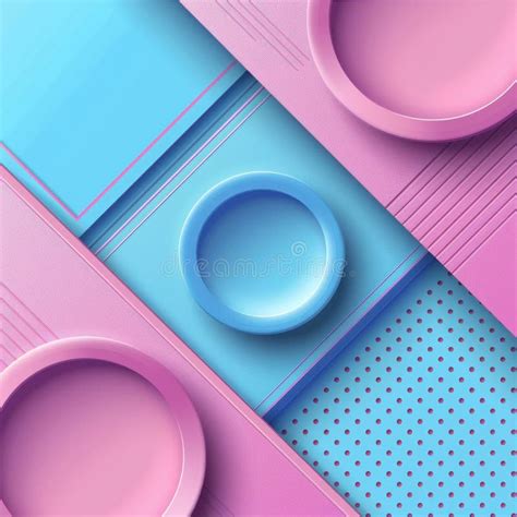 Pastel Geometric Shapes Overlapping In A Modern Abstract Design Stock