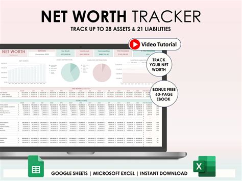 Net Worth Tracker Google Sheets Excel Spreadsheet Net Worth Calculator Spreadsheet Assets