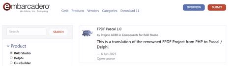 FPDF Pascal Getit RAD Studio Delphi Notícias do ACBr Projeto ACBr