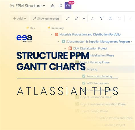 Structure PPM a Gantt Charts Uvolněte plný potenciál Jira EEA
