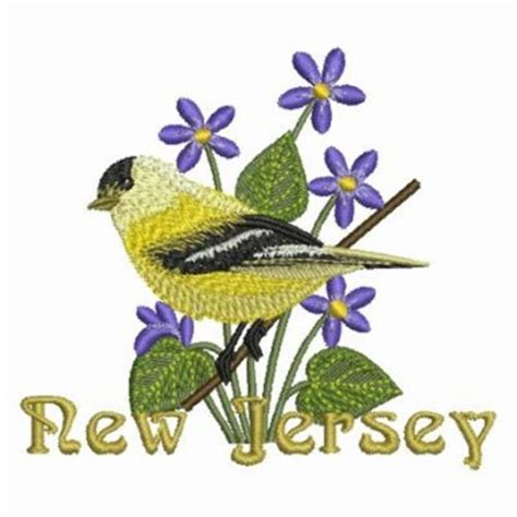 New Jersey Bird And Flower Machine Embroidery Design Embroidery Library