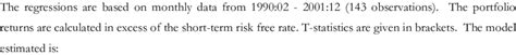 predictability of portfolio returns download table