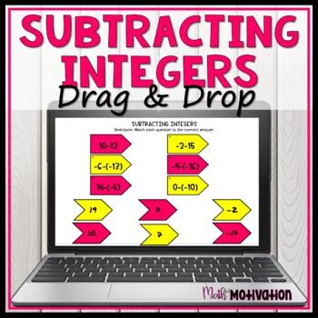 Subtracting Integers Digital Drag And Drop By Math And Motivation