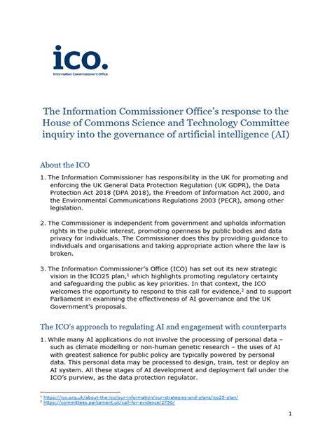 Ico Governance Of Artificial Intelligence Ai Pdf Governance