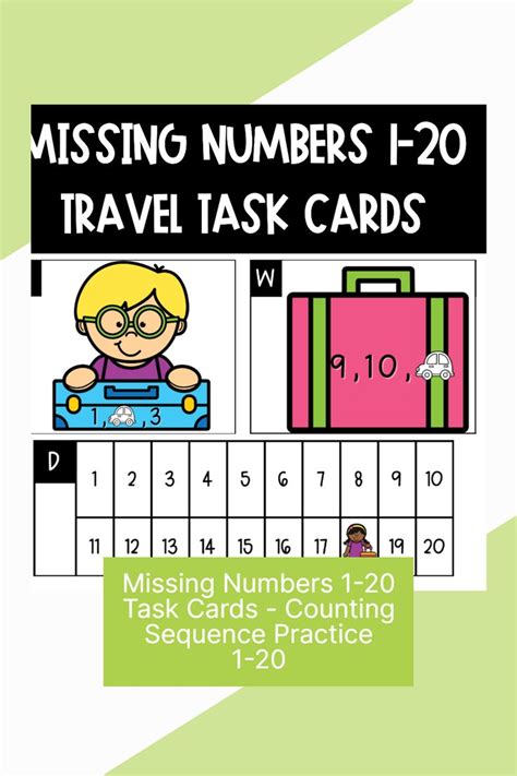 missing numbers to 20 task cards number order task cards task cards
