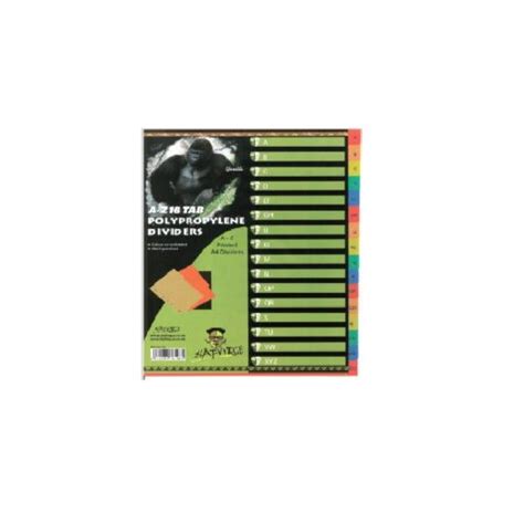 A4 Polyprop Divider Az 16tab Color Dafrique Park Avenue Stationers