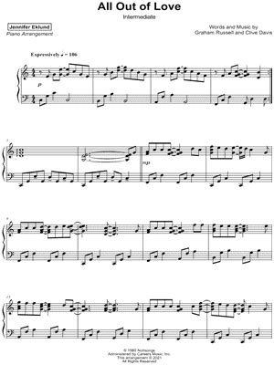 All Out Of Love Sheet Music 5 Arrangements Available Instantly