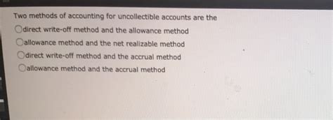 Solved Calculator When An Account Receivable Is Written Off