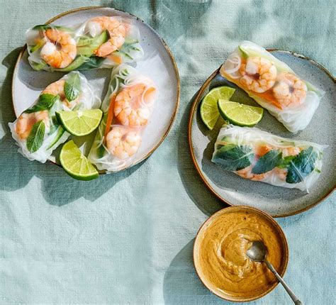 Summer Rolls With Peanut Dipping Sauce Recipe Good Food