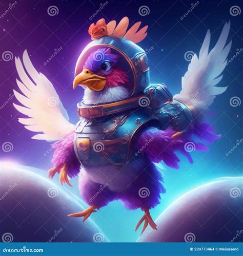 Space Chicken Character Illustration Stock Illustration Illustration