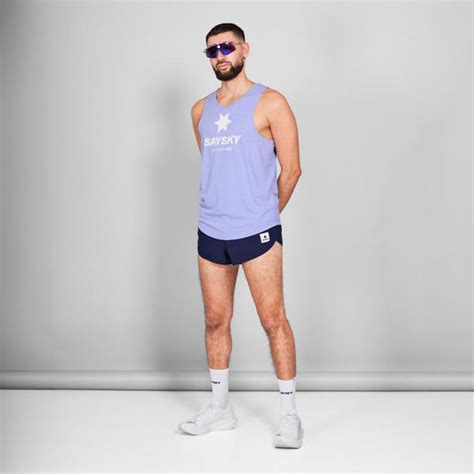 Saysky Logo Combat Pro Singlet Purple Melange Olympia Sport