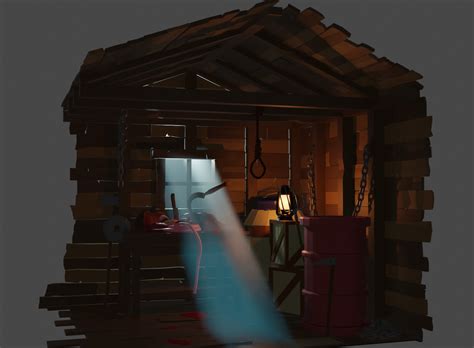 Artstation Low Poly Horror Cabin