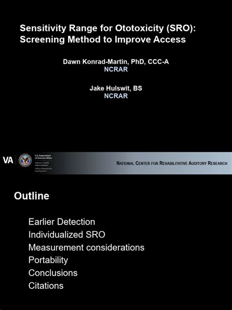 Sro Primer Pdf Hearing Sensitivity And Specificity