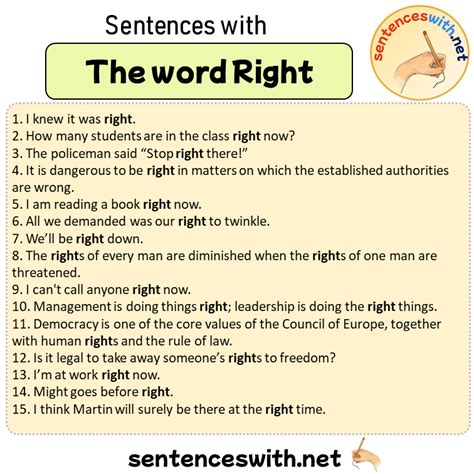Sentences With The Word Right Sentences About The Word Right In English Sentenceswith Net