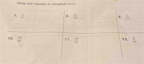 Solved Write The Fraction In Simplest Form Algebra