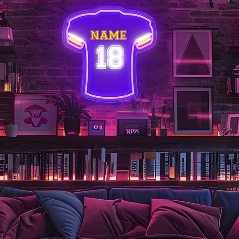 Custom Football Jersey Neon Sign Personalized Sports Team Jersey Wall