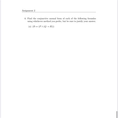 Solved Assignment 2 6 Find The Conjunctive Normal Form Of