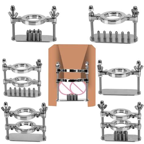 Metal Steel Cock Ring Cbt Cock And Ball Torture Stretcher Scrotal Fixture