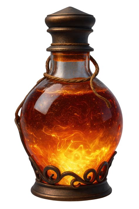 Download Fire Potion Fantasy Elixir Glowing Bottle Royalty Free Stock Illustration Image