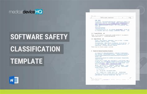 Software Safety Classification Template Iec 62304 Medical Device Medical Device Hq