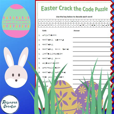Easter Crack The Code With Answer Key Worksheet Made By Teachers