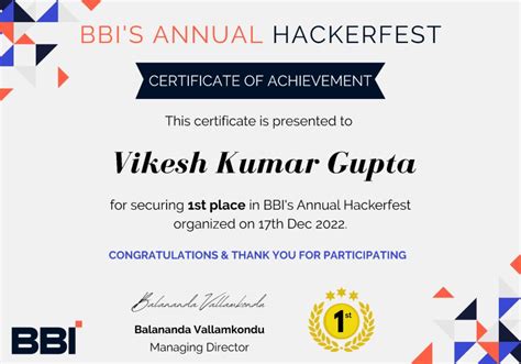 Bbi Bbi Event Hackerfest Opportunity Experience Vikesh Gupta