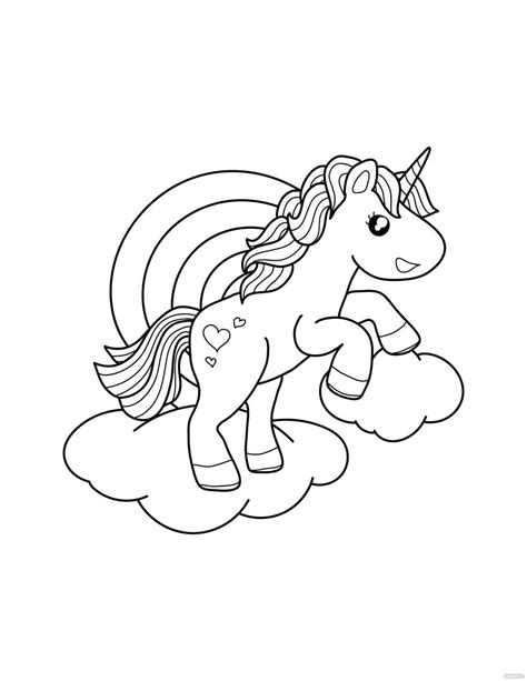 Cute Unicorn Coloring Pages Free