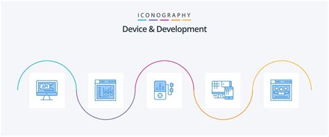 Device And Development Blue 5 Icon Pack Including Web Browser Music Education Monitor