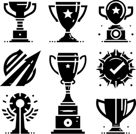 Premium Vector Free Vector Collection Of Trophy Silhouette Vector