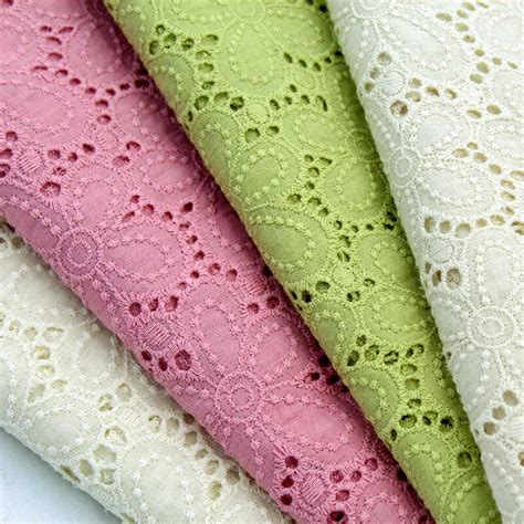 Colorful Cotton Cloth Full Size Hollow Flower Embroidery Lace Fabric