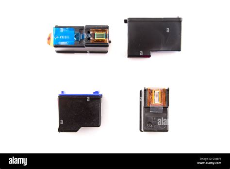 Different Ink Cartridges Isolated On White Background Stock Photo Alamy