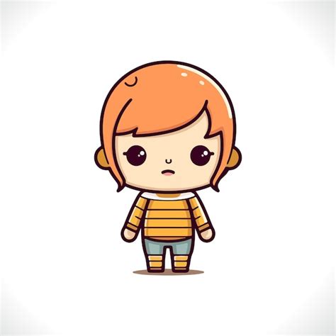Premium Vector Cute Girl Cartoon Vector Illustration