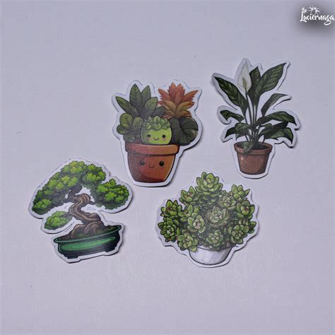 Pack 3 Stickers Plantitas La Luciérnaga