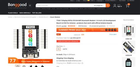 review module esp32 ttgo t display 1 14 pdacontrol