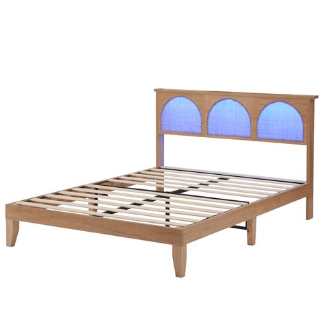 Double Bed Woven Straw Double Bed With Led Arched Straw And Rattan Wooden Bed Wooden Bed