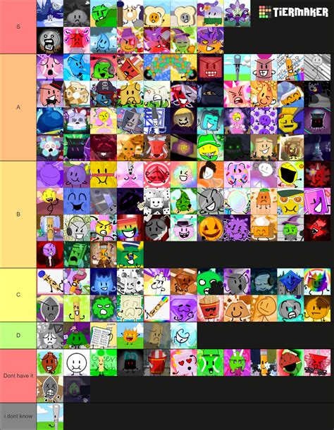 Bfdia Roblox Skins Custom Icons Tier List Community Rankings