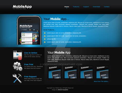 Mobile App Web Layout By Hvdesignz On Deviantart