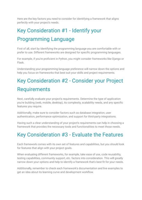 Software Development Frameworks Overview Benefits Key Considerationspdf