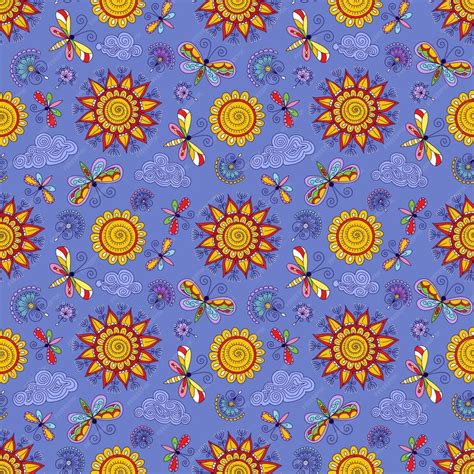 Premium Vector Vector Seamless Color Dandelion Floral Pattern Of