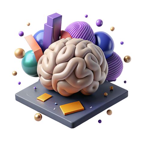Serene Traditional D Brain Model With Shadow Isolated Original 60675698 Png