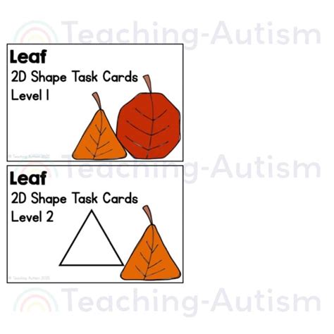 Leaf 2d Shape Matching Task Box Leaf Math Activities By Teaching Autism