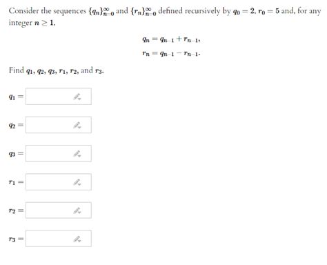 solved consider the sequences {en} and {rn} defined